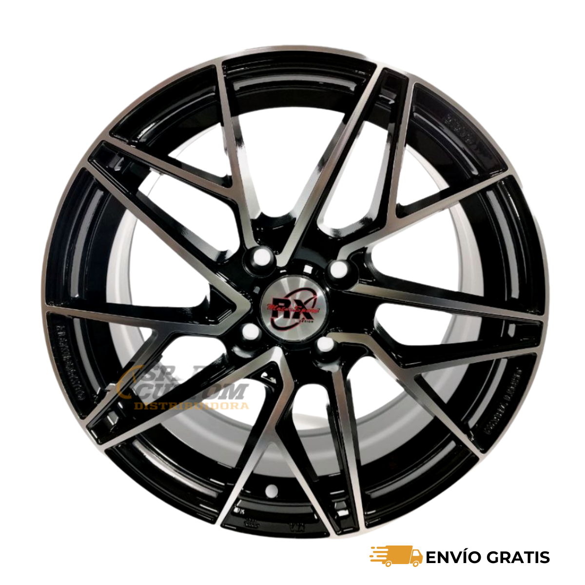 Rines de Aluminio Deportivos Modelo JT207 Color Negro Diamantado 15X7.0 ...